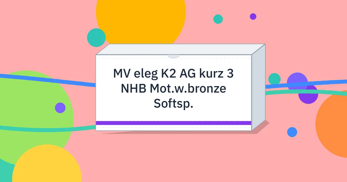 Symbolbild: Packung mit der Aufschrift MV eleg K2 AG kurz 3 NHB Mot.w.bronze Softsp. (PZN 15712976) – Verfügbarkeit und Bezug in Apotheken in Frankfurt am Main