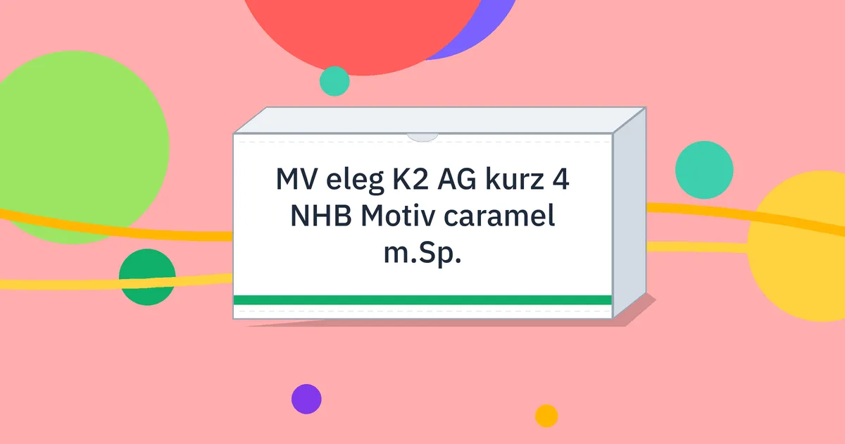 Symbolbild: Packung mit der Aufschrift MV eleg K2 AG kurz 4 NHB Motiv caramel m.Sp. (PZN 15708667) – Verfügbarkeit und Bezug in Apotheken in Frankfurt am Main
