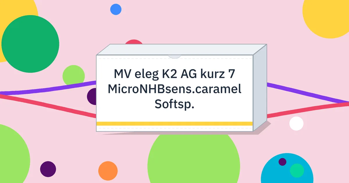 Symbolbild: Packung mit der Aufschrift MV eleg K2 AG kurz 7 MicroNHBsens.caramel Softsp. (PZN 16069703) – Verfügbarkeit und Bezug in Apotheken in Frankfurt am Main