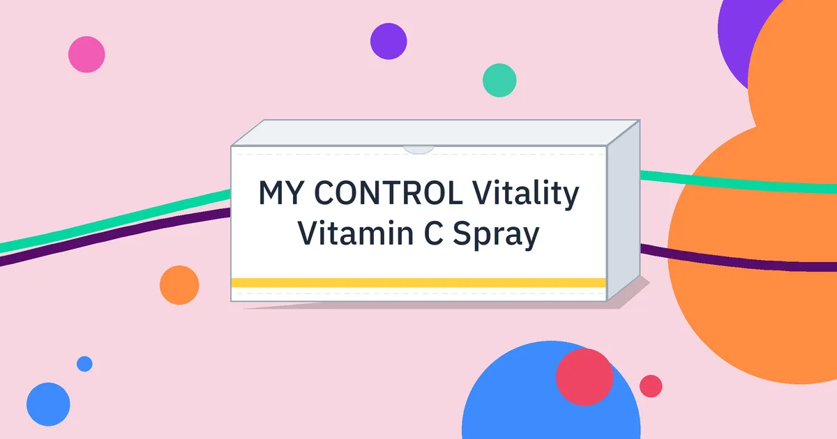 Symbolbild: Packung mit der Aufschrift MY CONTROL Vitality Vitamin C Spray (PZN 19548918) – Verfügbarkeit und Bezug in Apotheken in Frankfurt am Main