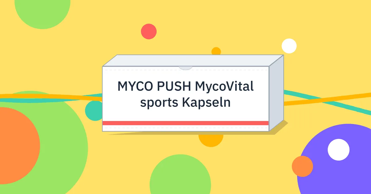 Symbolbild: Packung mit der Aufschrift MYCO PUSH MycoVital sports Kapseln (PZN 19710750) – Verfügbarkeit und Bezug in Apotheken in Frankfurt am Main