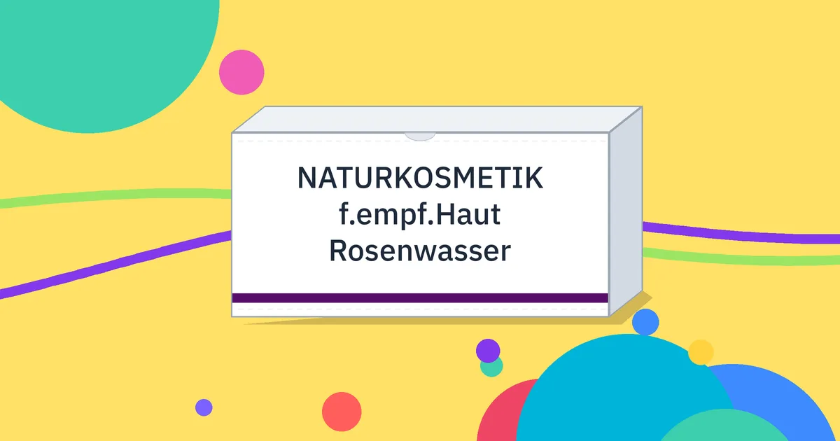 Symbolbild: Packung mit der Aufschrift NATURKOSMETIK f.empf.Haut Rosenwasser (PZN 02419967) – Verfügbarkeit und Bezug in Apotheken in Frankfurt am Main