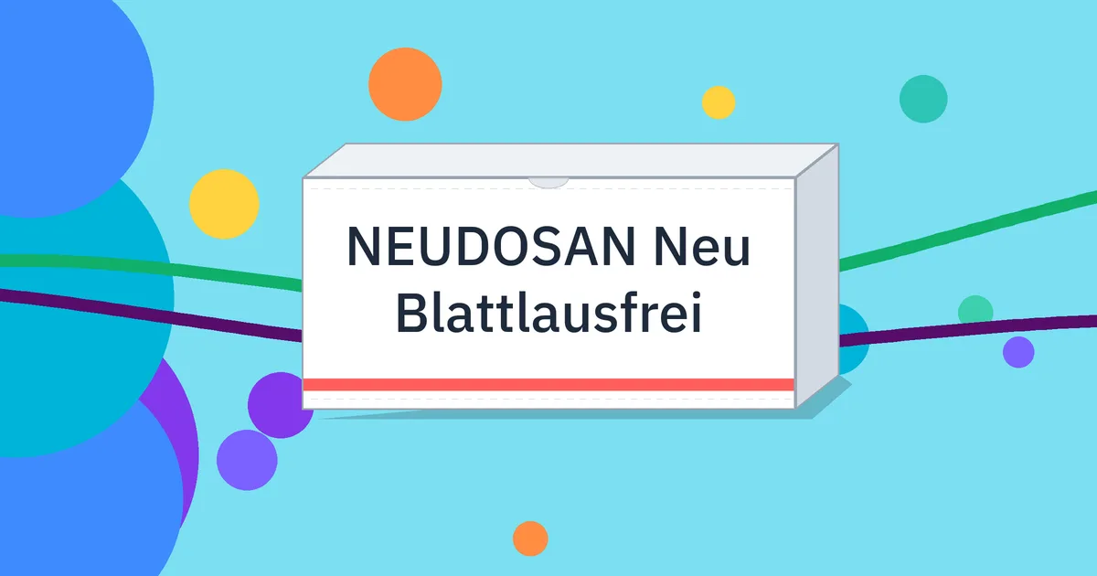 Symbolbild: Packung mit der Aufschrift NEUDOSAN Neu Blattlausfrei (PZN 04267711) – Verfügbarkeit und Bezug in Apotheken in Frankfurt am Main