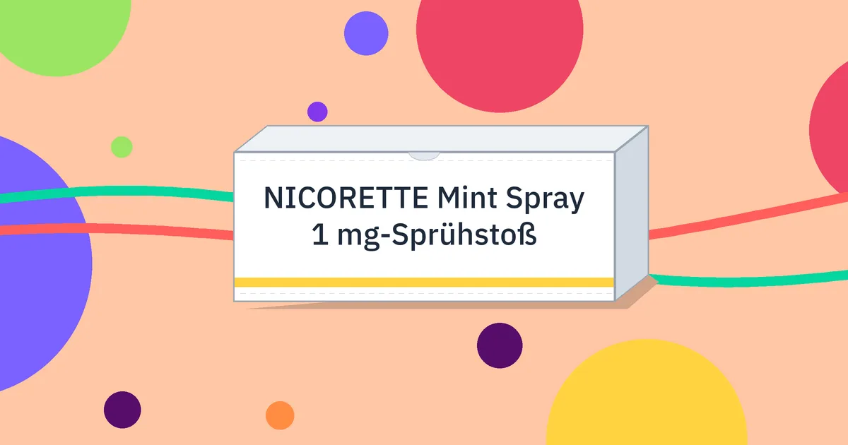 Symbolbild: Packung mit der Aufschrift NICORETTE Mint Spray 1 mg-Sprühstoß (PZN 16675792) – Verfügbarkeit und Bezug in Apotheken in Frankfurt am Main
