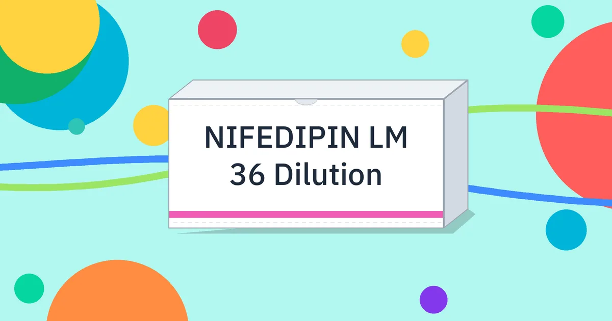 Symbolbild: Packung mit der Aufschrift NIFEDIPIN LM 36 Dilution (PZN 12969775) – Verfügbarkeit und Bezug in Apotheken in Frankfurt am Main