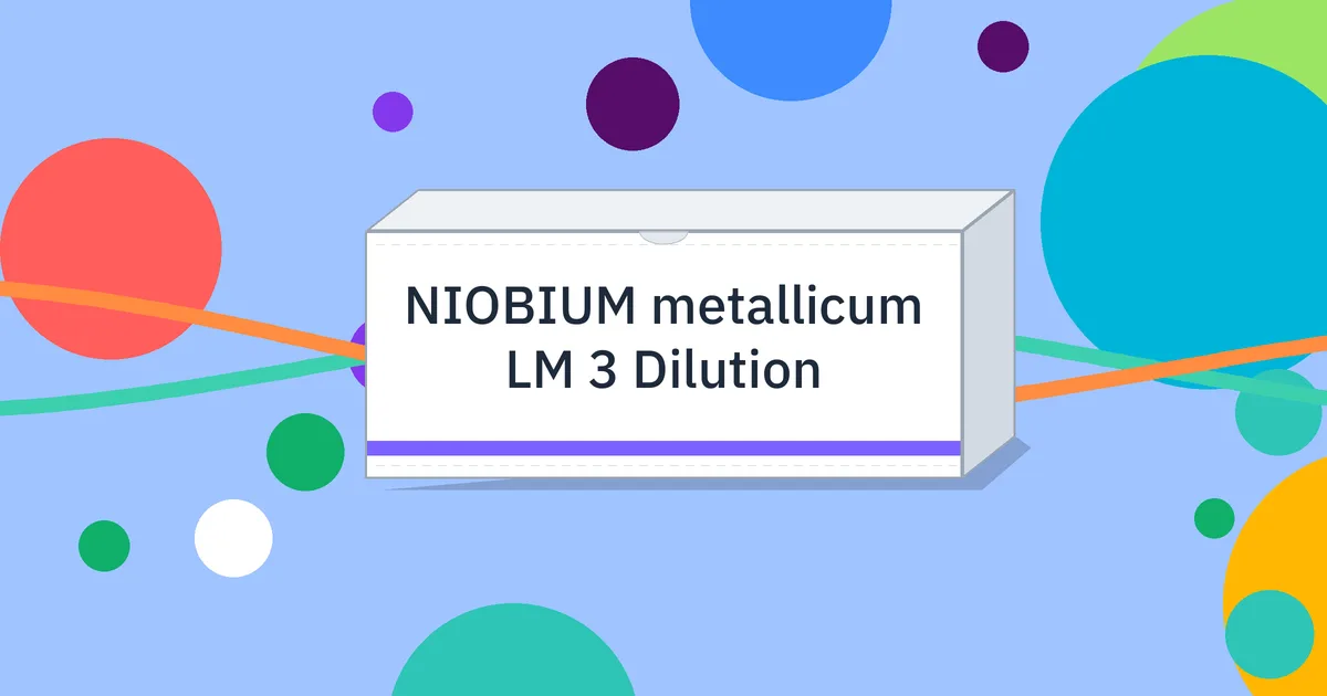 Symbolbild: Packung mit der Aufschrift NIOBIUM metallicum LM 3 Dilution (PZN 13619014) – Verfügbarkeit und Bezug in Apotheken in Frankfurt am Main