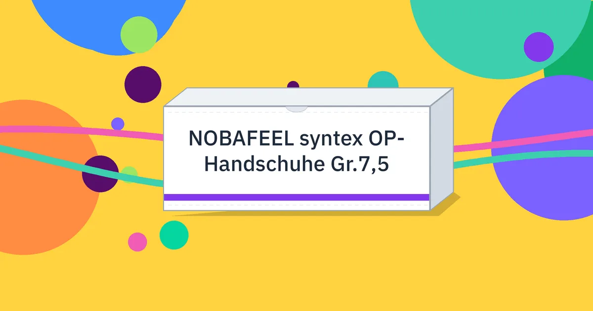Symbolbild: Packung mit der Aufschrift NOBAFEEL syntex OP-Handschuhe Gr.7,5 (PZN 09613230) – Verfügbarkeit und Bezug in Apotheken in Frankfurt am Main