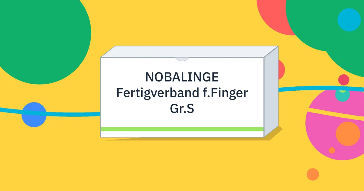 Symbolbild: Packung mit der Aufschrift NOBALINGE Fertigverband f.Finger Gr.S (PZN 11381086) – Verfügbarkeit und Bezug in Apotheken in Frankfurt am Main