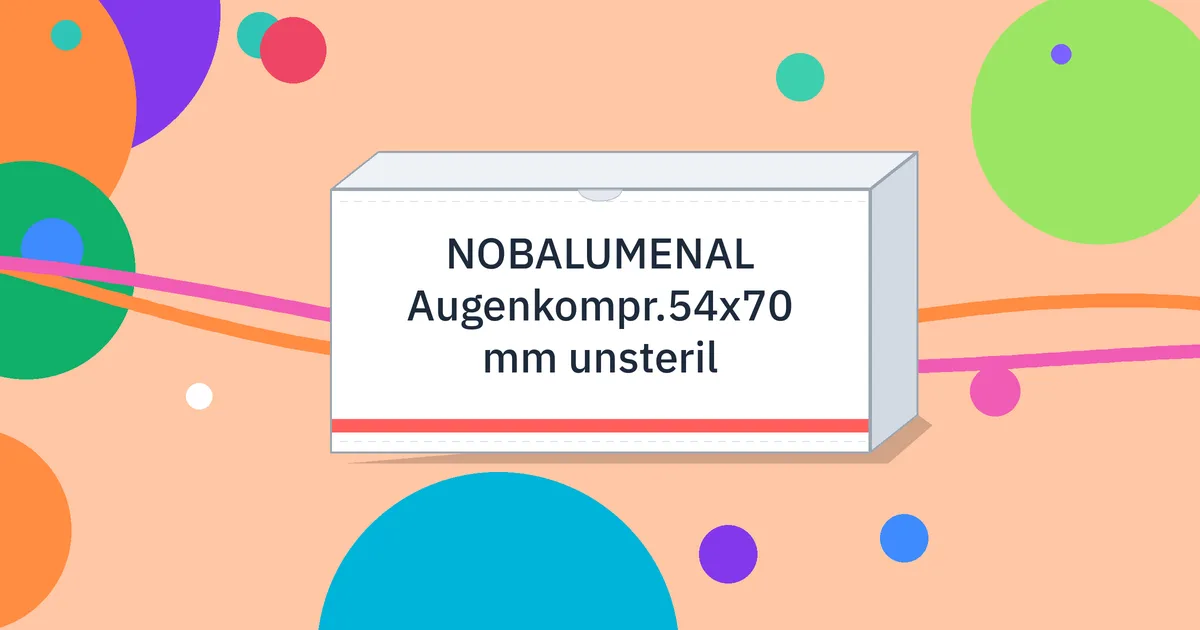 Symbolbild: Packung mit der Aufschrift NOBALUMENAL Augenkompr.54x70 mm unsteril (PZN 02288778) – Verfügbarkeit und Bezug in Apotheken in Frankfurt am Main