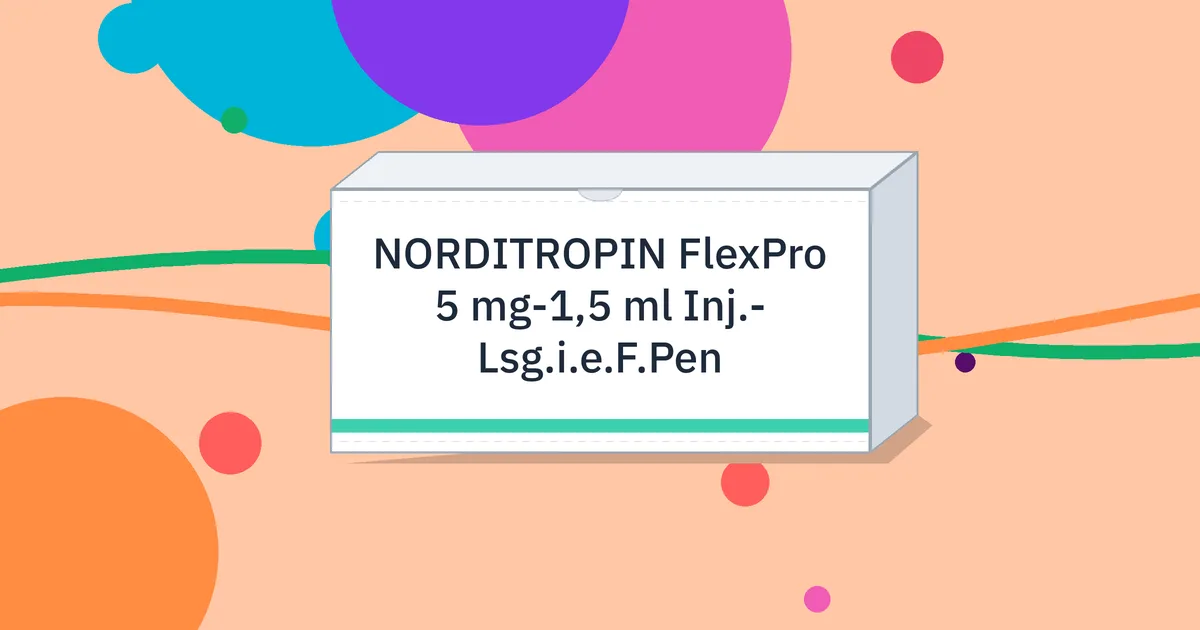 Symbolbild: Packung mit der Aufschrift NORDITROPIN FlexPro 5 mg-1,5 ml Inj.-Lsg.i.e.F.Pen (PZN 16912594) – Verfügbarkeit und Bezug in Apotheken in Frankfurt am Main