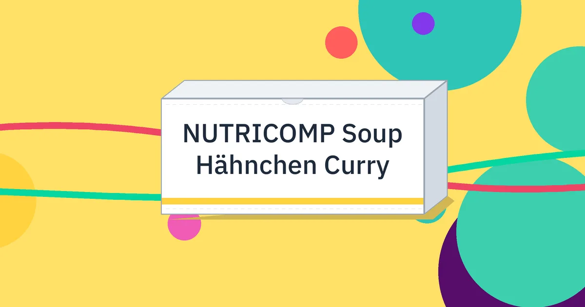 Symbolbild: Packung mit der Aufschrift NUTRICOMP Soup Hähnchen Curry (PZN 11847610) – Verfügbarkeit und Bezug in Apotheken in Frankfurt am Main