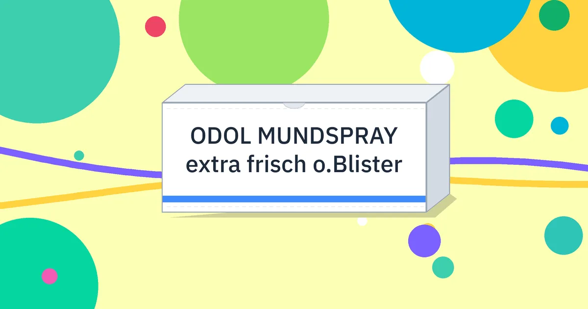 Symbolbild: Packung mit der Aufschrift ODOL MUNDSPRAY extra frisch o.Blister (PZN 07136300) – Verfügbarkeit und Bezug in Apotheken in Frankfurt am Main
