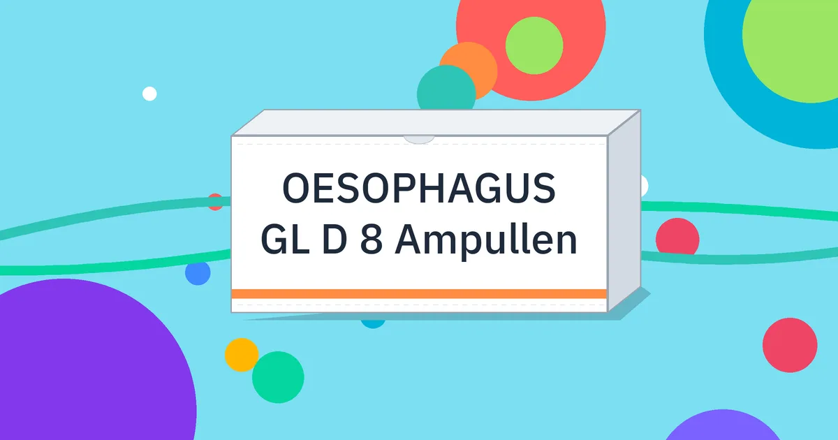 Symbolbild: Packung mit der Aufschrift OESOPHAGUS GL D 8 Ampullen (PZN 02944219) – Verfügbarkeit und Bezug in Apotheken in Frankfurt am Main