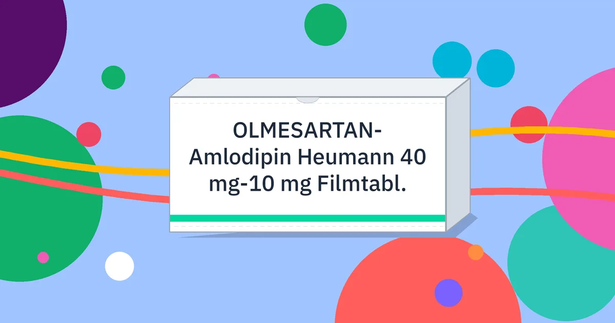 Symbolbild: Packung mit der Aufschrift OLMESARTAN-Amlodipin Heumann 40 mg-10 mg Filmtabl. (PZN 14214880) – Verfügbarkeit und Bezug in Apotheken in Frankfurt am Main