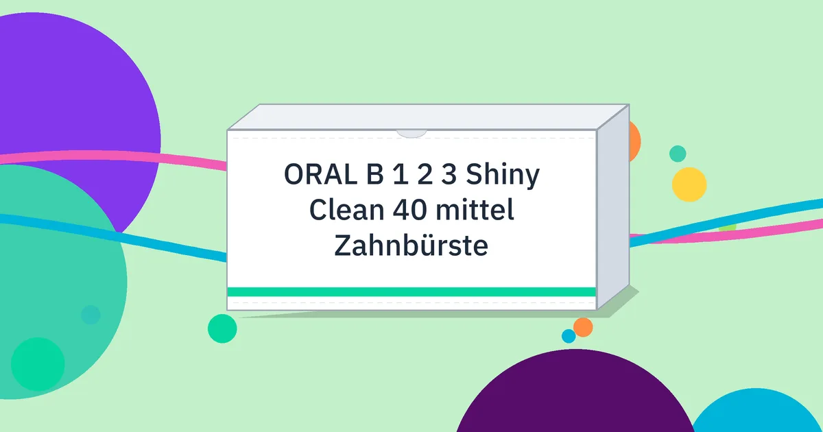 Symbolbild: Packung mit der Aufschrift ORAL B 1 2 3 Shiny Clean 40 mittel Zahnbürste (PZN 07386793) – Verfügbarkeit und Bezug in Apotheken in Frankfurt am Main