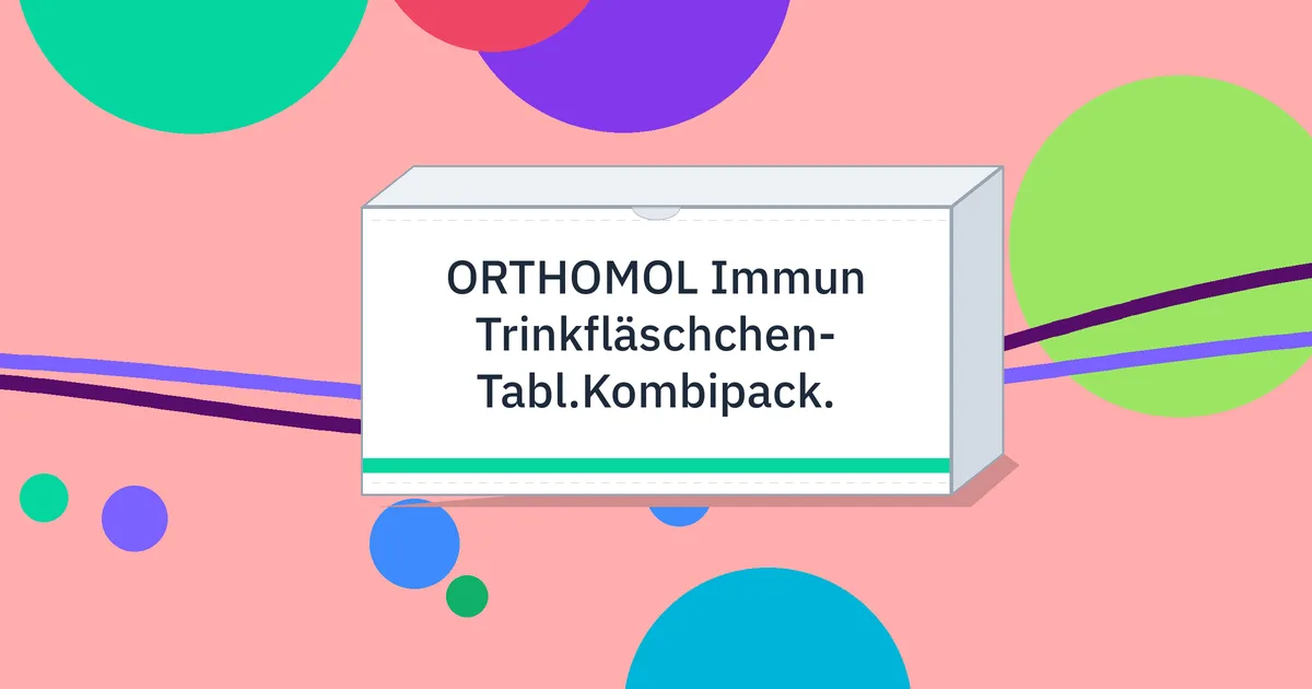 Symbolbild: Packung mit der Aufschrift ORTHOMOL Immun Trinkfläschchen-Tabl.Kombipack. (PZN 01319991) – Verfügbarkeit und Bezug in Apotheken in Frankfurt am Main