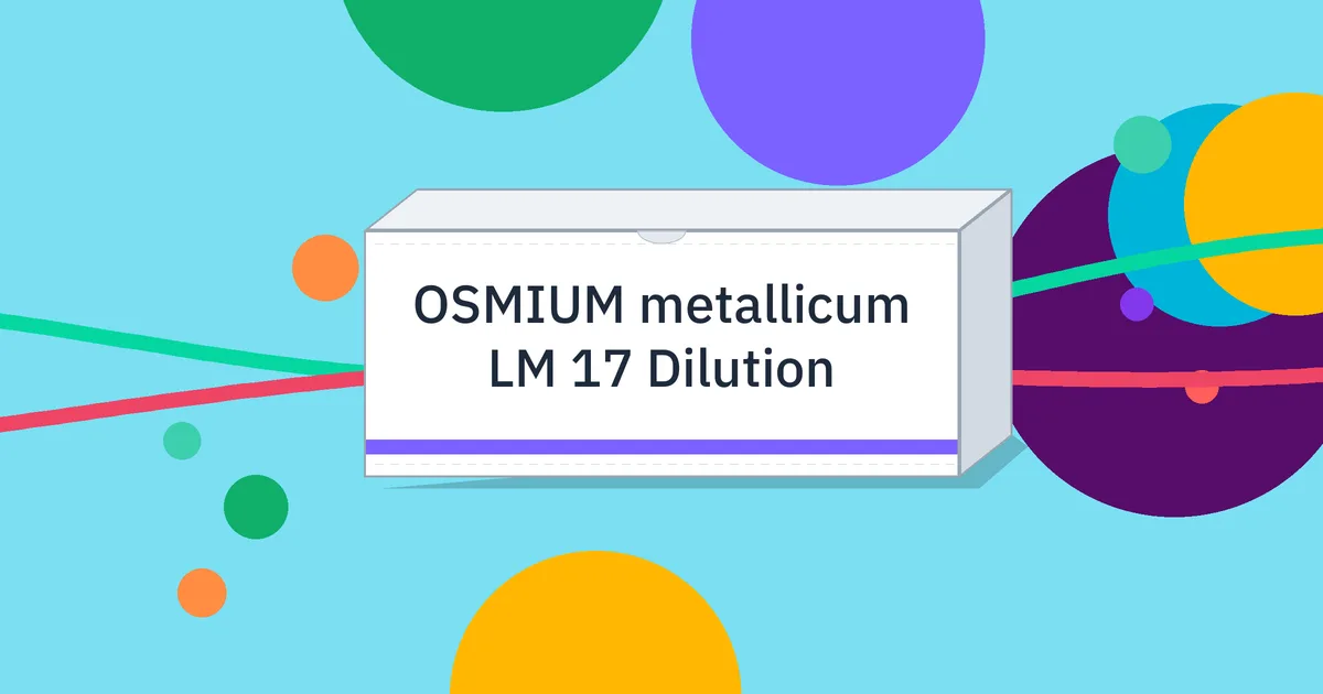 Symbolbild: Packung mit der Aufschrift OSMIUM metallicum LM 17 Dilution (PZN 12974049) – Verfügbarkeit und Bezug in Apotheken in Frankfurt am Main