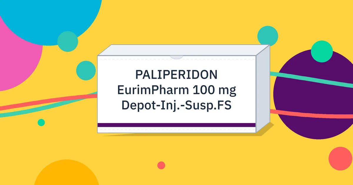Symbolbild: Packung mit der Aufschrift PALIPERIDON EurimPharm 100 mg Depot-Inj.-Susp.FS (PZN 20054587) – Verfügbarkeit und Bezug in Apotheken in Frankfurt am Main