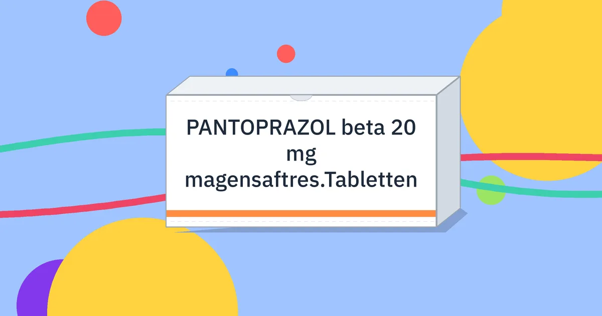 Symbolbild: Packung mit der Aufschrift PANTOPRAZOL beta 20 mg magensaftres.Tabletten (PZN 01242389) – Verfügbarkeit und Bezug in Apotheken in Frankfurt am Main