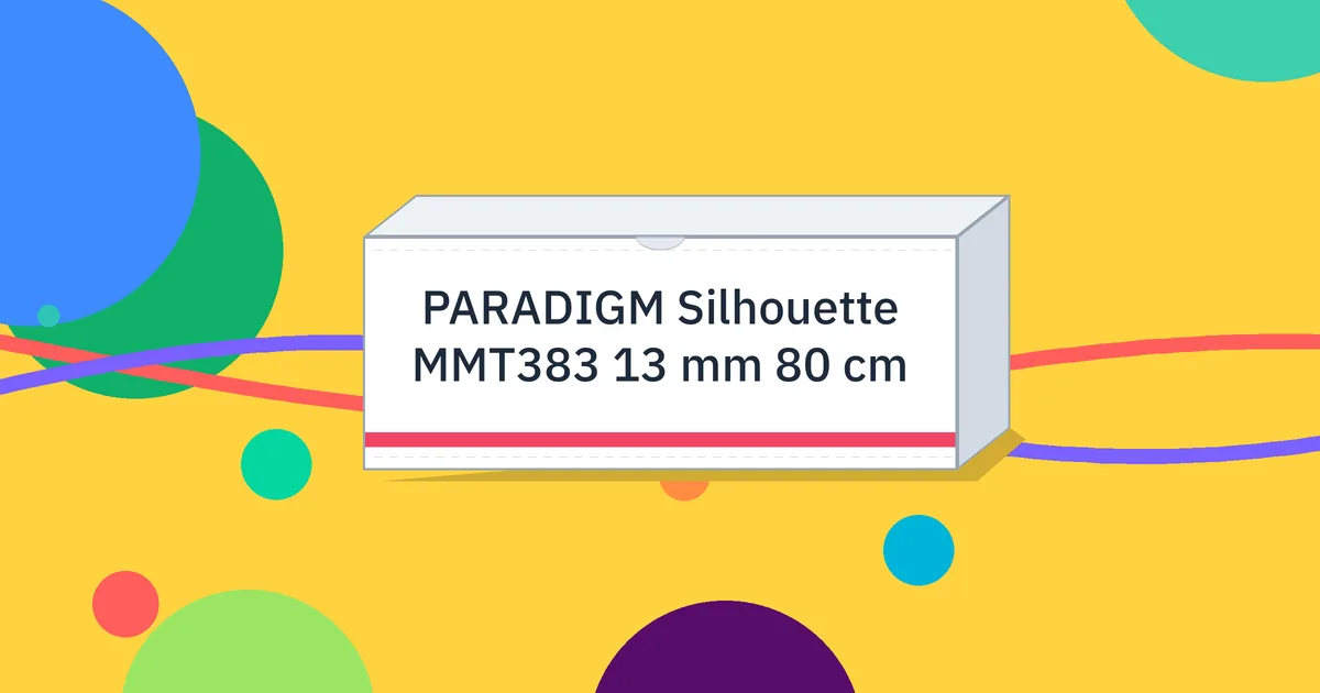 Symbolbild: Packung mit der Aufschrift PARADIGM Silhouette MMT383 13 mm 80 cm (PZN 14324404) – Verfügbarkeit und Bezug in Apotheken in Frankfurt am Main