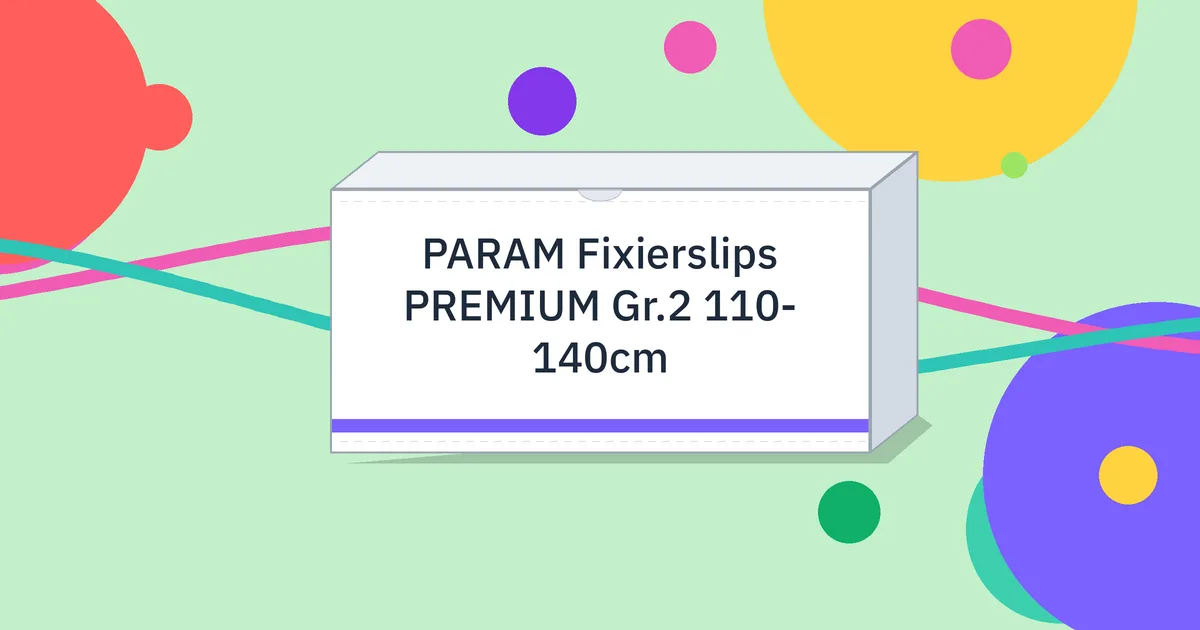 Symbolbild: Packung mit der Aufschrift PARAM Fixierslips PREMIUM Gr.2 110-140cm (PZN 09317684) – Verfügbarkeit und Bezug in Apotheken in Frankfurt am Main