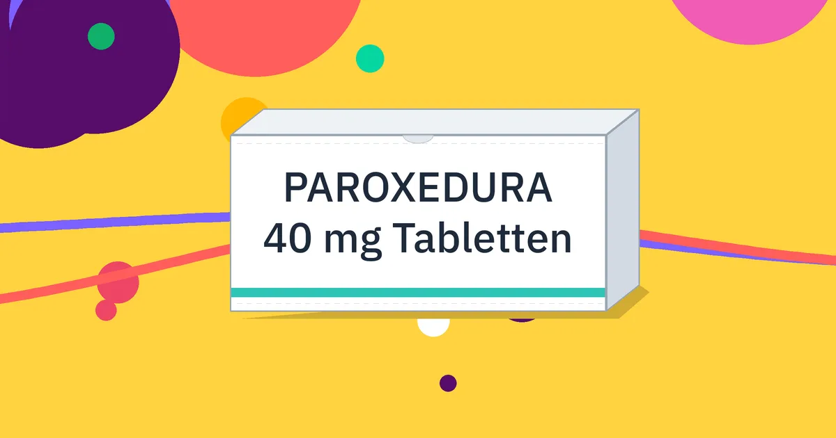 Symbolbild: Packung mit der Aufschrift PAROXEDURA 40 mg Tabletten (PZN 04898682) – Verfügbarkeit und Bezug in Apotheken in Frankfurt am Main