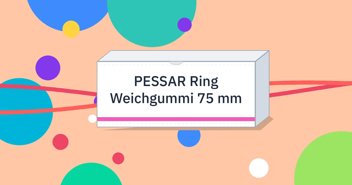 Symbolbild: Packung mit der Aufschrift PESSAR Ring Weichgummi 75 mm (PZN 01733822) – Verfügbarkeit und Bezug in Apotheken in Frankfurt am Main