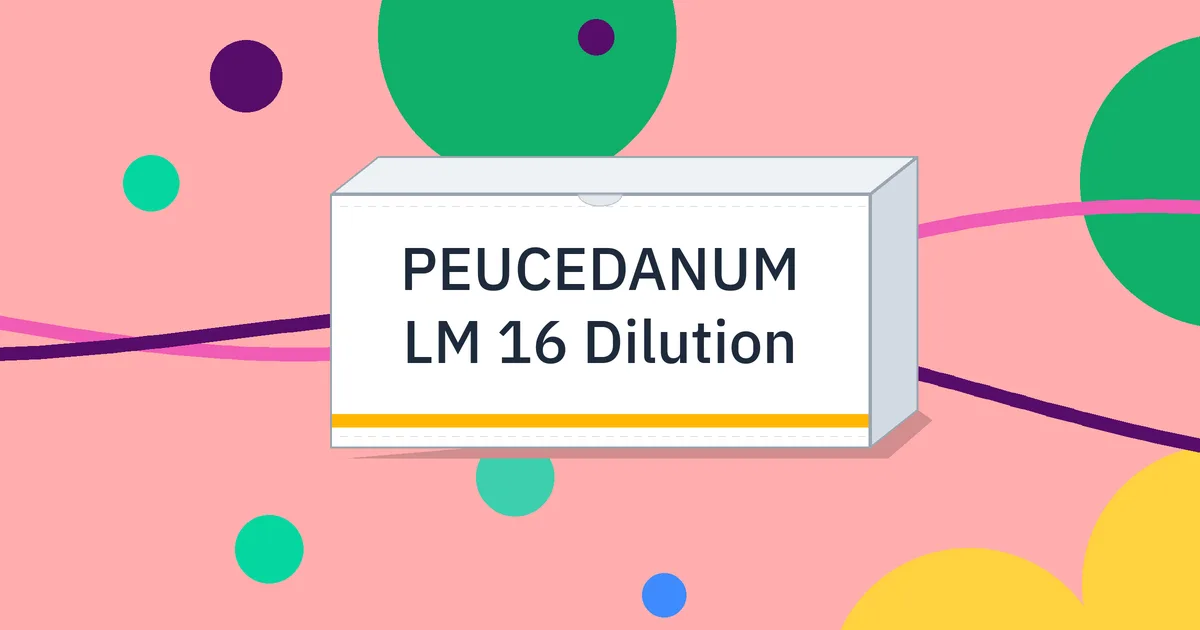 Symbolbild: Packung mit der Aufschrift PEUCEDANUM LM 16 Dilution (PZN 13636538) – Verfügbarkeit und Bezug in Apotheken in Frankfurt am Main