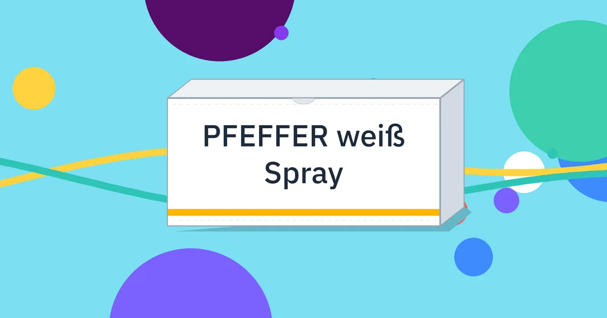 Symbolbild: Packung mit der Aufschrift PFEFFER weiß Spray (PZN 15191750) – Verfügbarkeit und Bezug in Apotheken in Frankfurt am Main