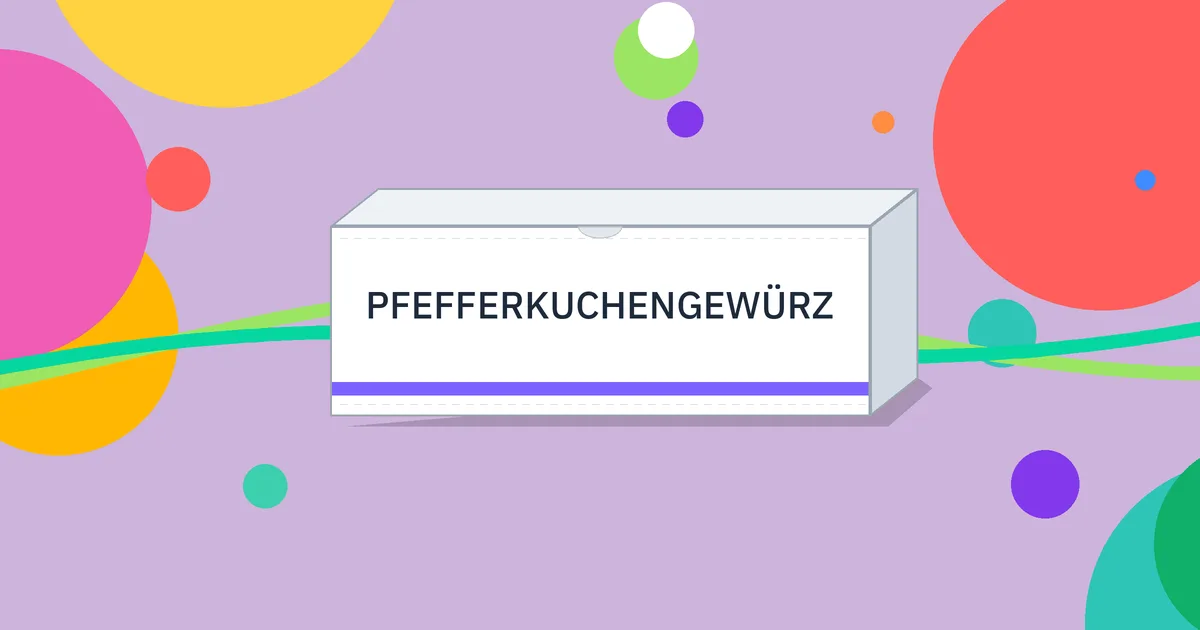Symbolbild: Packung mit der Aufschrift PFEFFERKUCHENGEWÜRZ (PZN 03890939) – Verfügbarkeit und Bezug in Apotheken in Frankfurt am Main