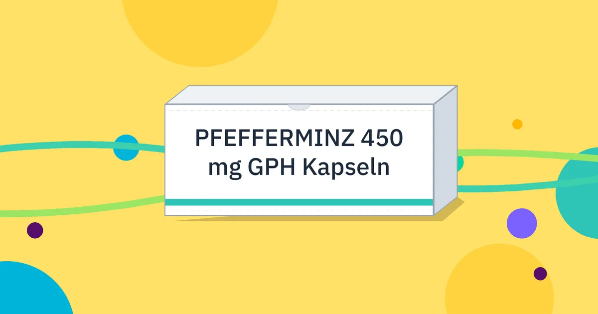 Symbolbild: Packung mit der Aufschrift PFEFFERMINZ 450 mg GPH Kapseln (PZN 06922924) – Verfügbarkeit und Bezug in Apotheken in Frankfurt am Main