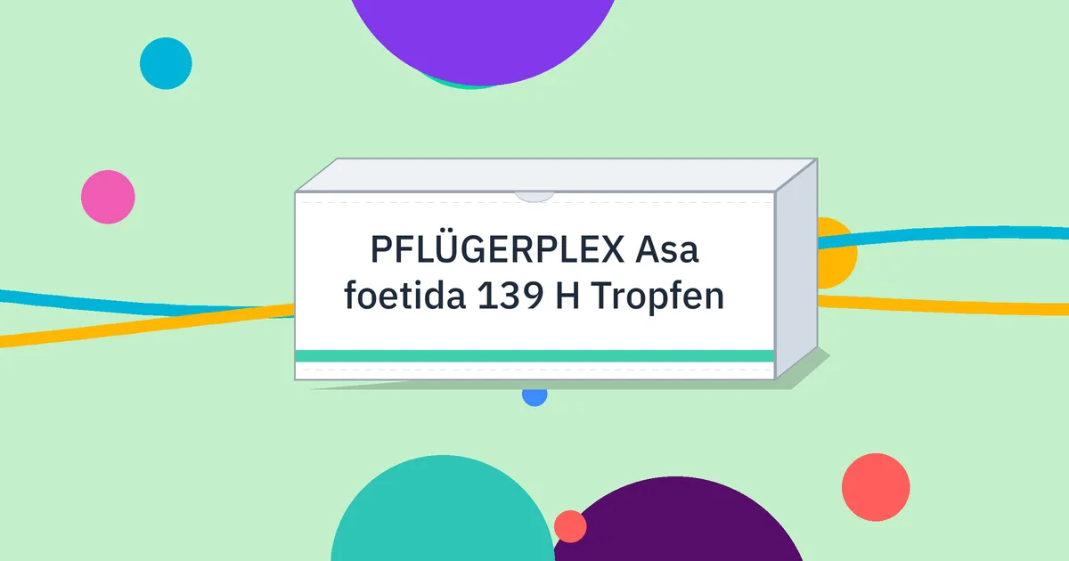 Symbolbild: Packung mit der Aufschrift PFLÜGERPLEX Asa foetida 139 H Tropfen (PZN 01556283) – Verfügbarkeit und Bezug in Apotheken in Frankfurt am Main