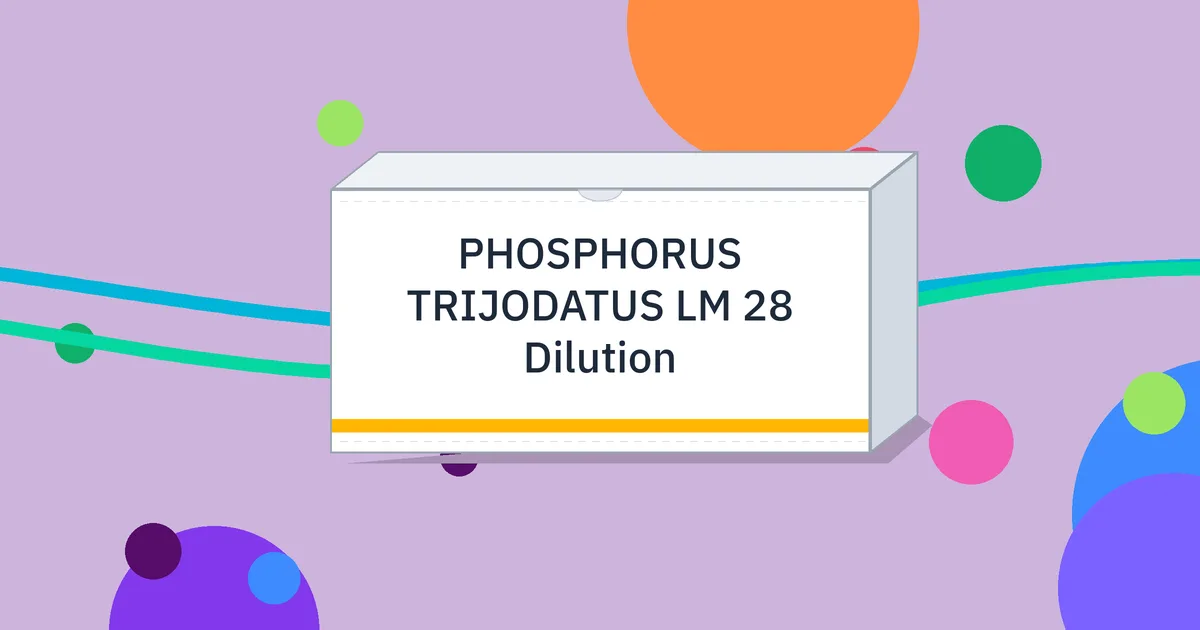 Symbolbild: Packung mit der Aufschrift PHOSPHORUS TRIJODATUS LM 28 Dilution (PZN 13035069) – Verfügbarkeit und Bezug in Apotheken in Frankfurt am Main