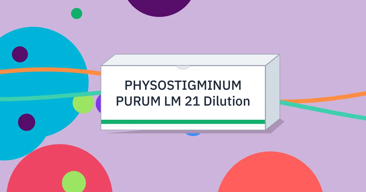 Symbolbild: Packung mit der Aufschrift PHYSOSTIGMINUM PURUM LM 21 Dilution (PZN 13035922) – Verfügbarkeit und Bezug in Apotheken in Frankfurt am Main