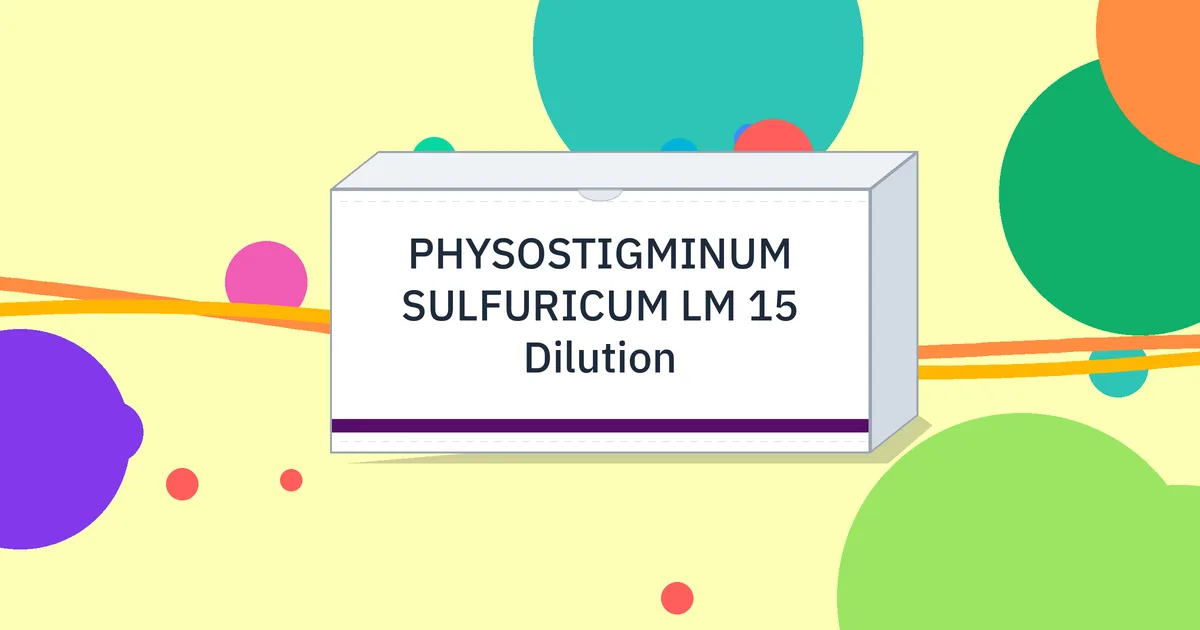 Symbolbild: Packung mit der Aufschrift PHYSOSTIGMINUM SULFURICUM LM 15 Dilution (PZN 13640221) – Verfügbarkeit und Bezug in Apotheken in Frankfurt am Main