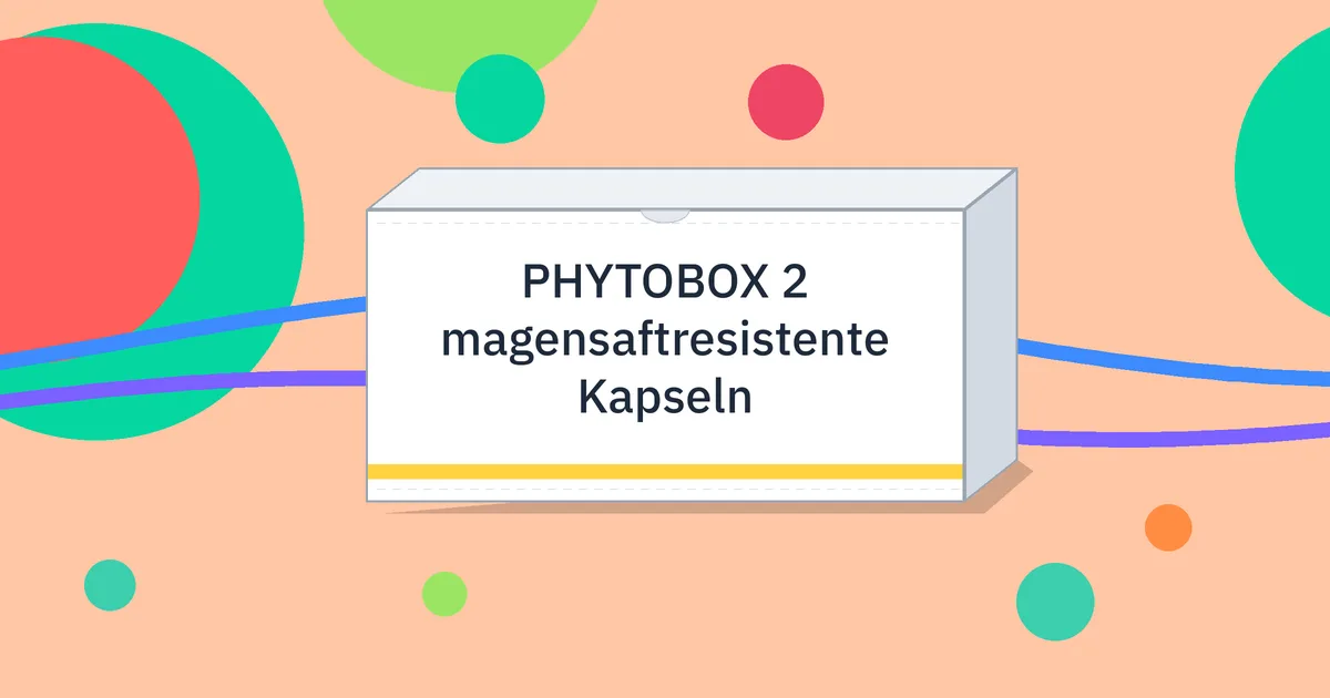 Symbolbild: Packung mit der Aufschrift PHYTOBOX 2 magensaftresistente Kapseln (PZN 19108622) – Verfügbarkeit und Bezug in Apotheken in Frankfurt am Main