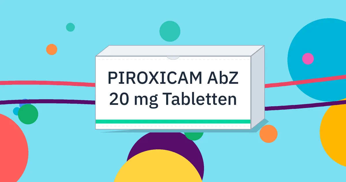 Symbolbild: Packung mit der Aufschrift PIROXICAM AbZ 20 mg Tabletten (PZN 01016799) – Verfügbarkeit und Bezug in Apotheken in Frankfurt am Main