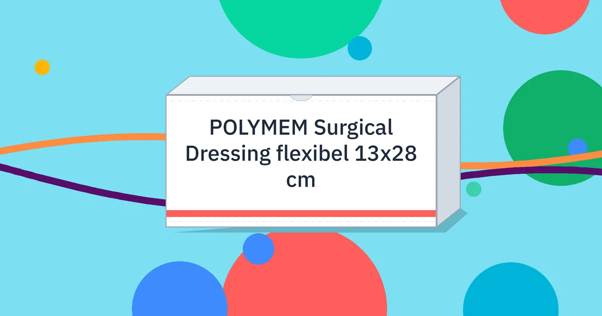 Symbolbild: Packung mit der Aufschrift POLYMEM Surgical Dressing flexibel 13x28 cm (PZN 12413380) – Verfügbarkeit und Bezug in Apotheken in Frankfurt am Main