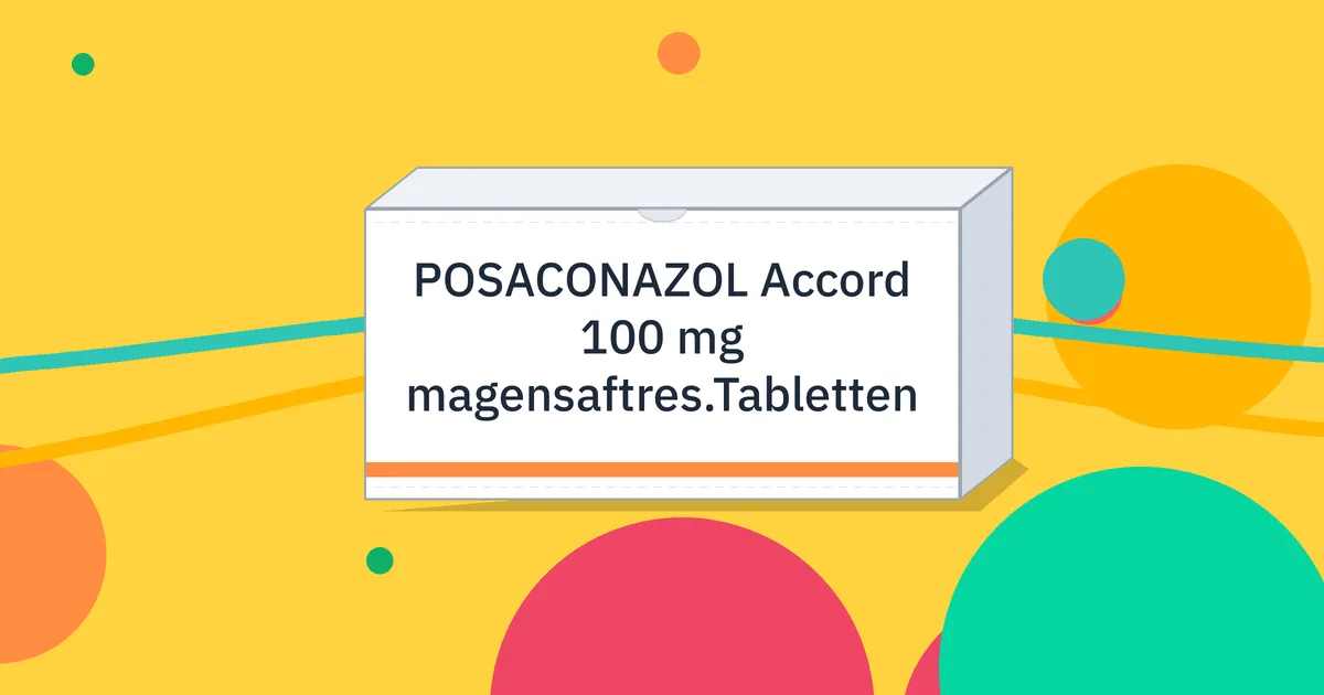 Symbolbild: Packung mit der Aufschrift POSACONAZOL Accord 100 mg magensaftres.Tabletten (PZN 17580674) – Verfügbarkeit und Bezug in Apotheken in Frankfurt am Main