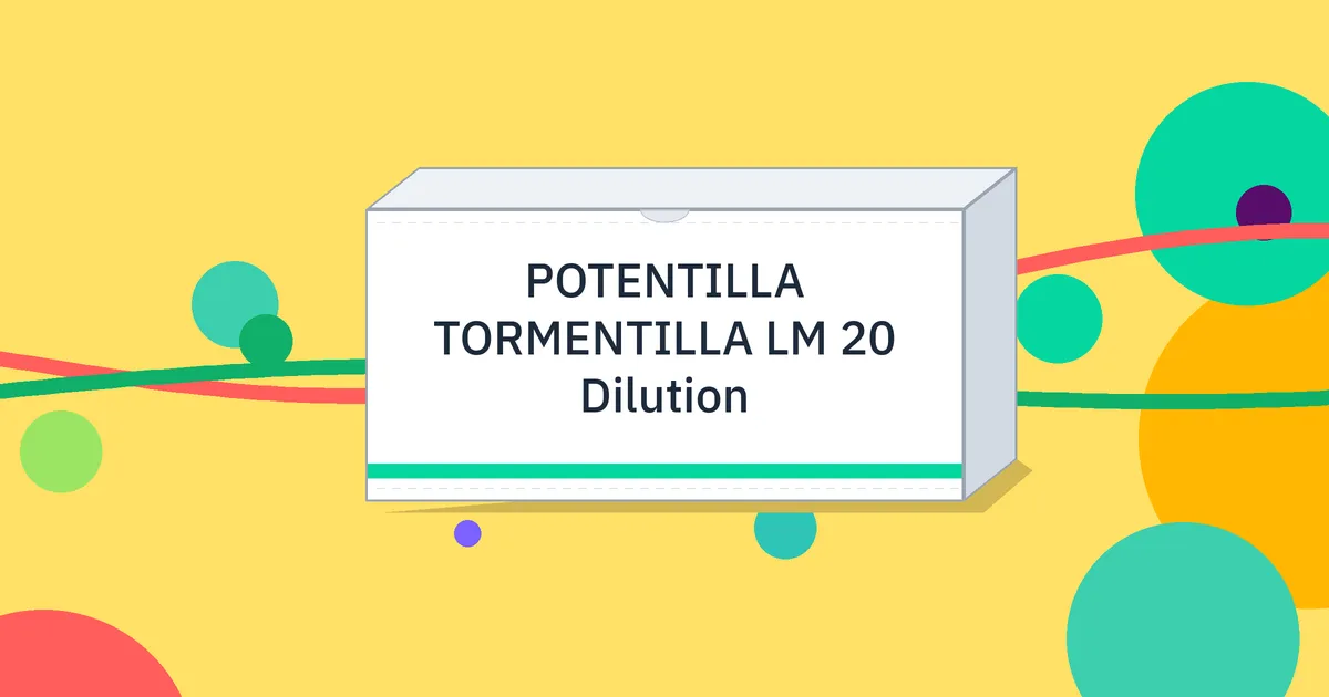 Symbolbild: Packung mit der Aufschrift POTENTILLA TORMENTILLA LM 20 Dilution (PZN 13665741) – Verfügbarkeit und Bezug in Apotheken in Frankfurt am Main