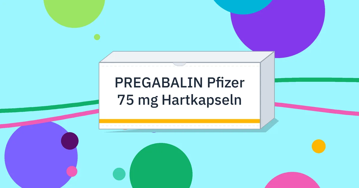 Symbolbild: Packung mit der Aufschrift PREGABALIN Pfizer 75 mg Hartkapseln (PZN 10327765) – Verfügbarkeit und Bezug in Apotheken in Frankfurt am Main