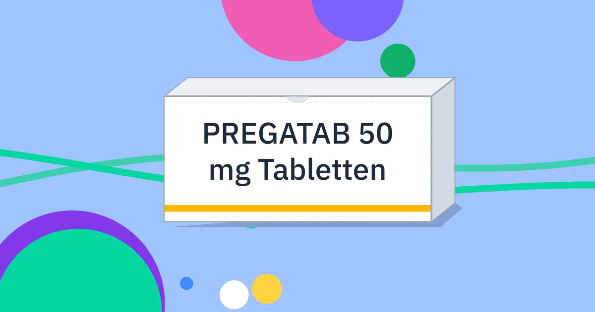 Symbolbild: Packung mit der Aufschrift PREGATAB 50 mg Tabletten (PZN 14135689) – Verfügbarkeit und Bezug in Apotheken in Frankfurt am Main