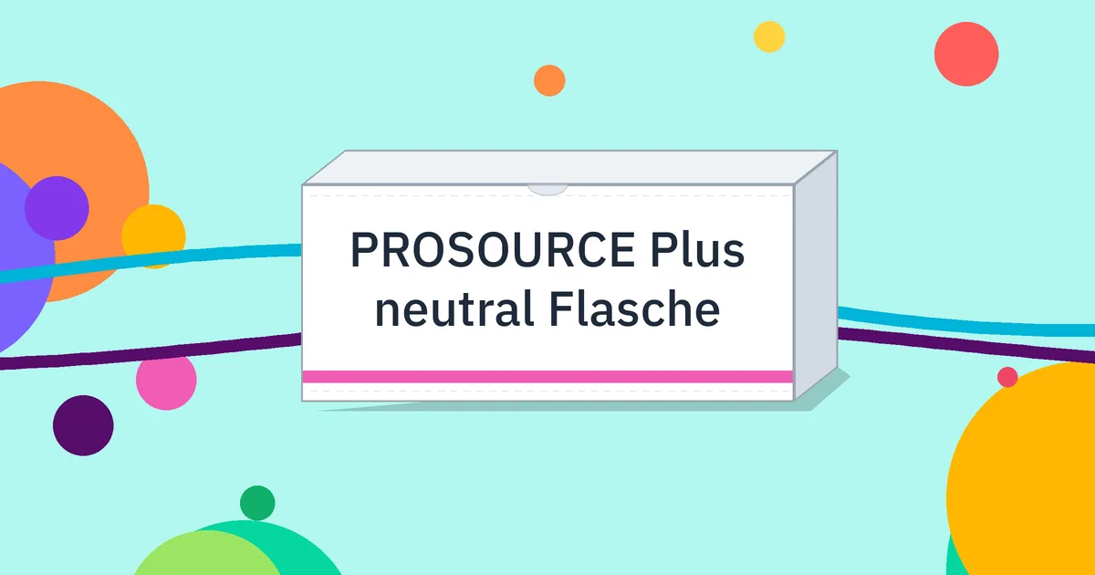 Symbolbild: Packung mit der Aufschrift PROSOURCE Plus neutral Flasche (PZN 15400679) – Verfügbarkeit und Bezug in Apotheken in Frankfurt am Main