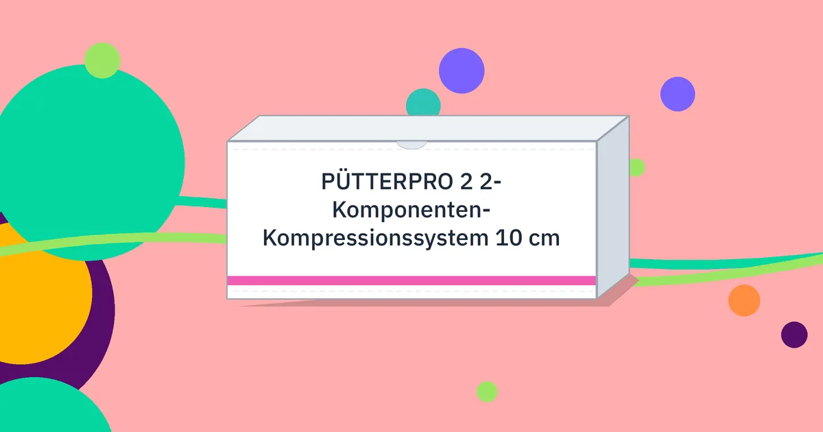 Symbolbild: Packung mit der Aufschrift PÜTTERPRO 2 2-Komponenten-Kompressionssystem 10 cm (PZN 17435251) – Verfügbarkeit und Bezug in Apotheken in Frankfurt am Main
