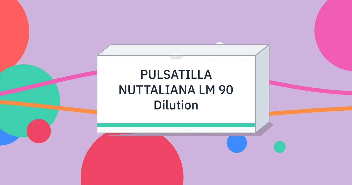 Symbolbild: Packung mit der Aufschrift PULSATILLA NUTTALIANA LM 90 Dilution (PZN 13671598) – Verfügbarkeit und Bezug in Apotheken in Frankfurt am Main