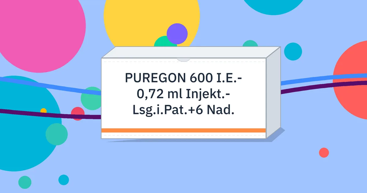 Symbolbild: Packung mit der Aufschrift PUREGON 600 I.E.-0,72 ml Injekt.-Lsg.i.Pat.+6 Nad. (PZN 14178204) – Verfügbarkeit und Bezug in Apotheken in Frankfurt am Main
