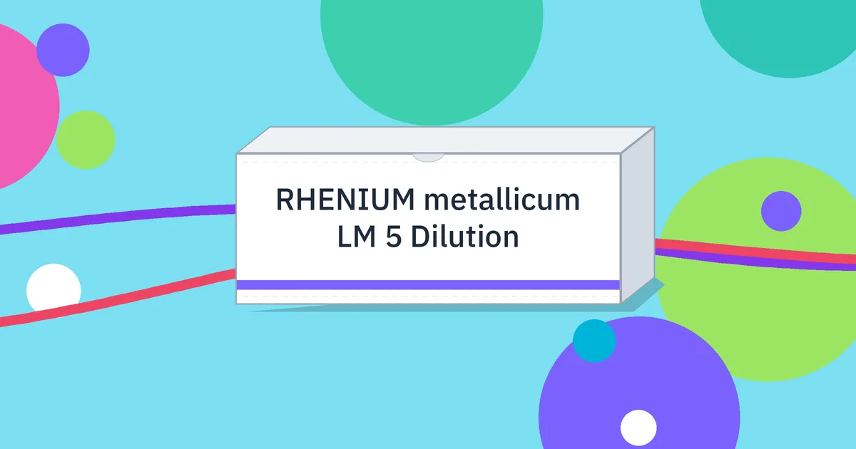Symbolbild: Packung mit der Aufschrift RHENIUM metallicum LM 5 Dilution (PZN 13048936) – Verfügbarkeit und Bezug in Apotheken in Frankfurt am Main