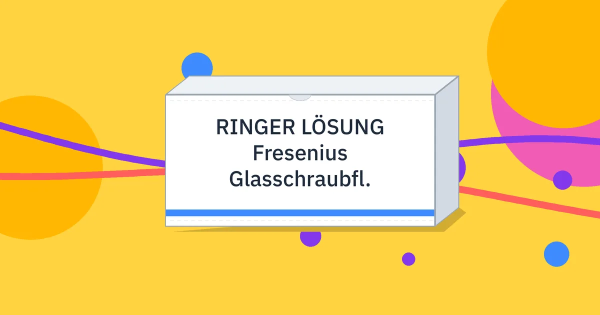 Symbolbild: Packung mit der Aufschrift RINGER LÖSUNG Fresenius Glasschraubfl. (PZN 01654465) – Verfügbarkeit und Bezug in Apotheken in Frankfurt am Main