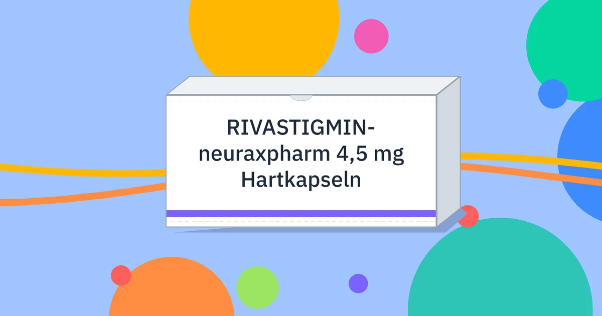 Symbolbild: Packung mit der Aufschrift RIVASTIGMIN-neuraxpharm 4,5 mg Hartkapseln (PZN 09750895) – Verfügbarkeit und Bezug in Apotheken in Frankfurt am Main
