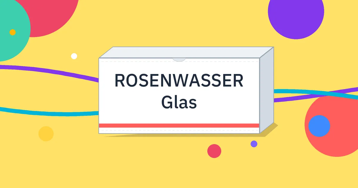 Symbolbild: Packung mit der Aufschrift ROSENWASSER Glas (PZN 20341677) – Verfügbarkeit und Bezug in Apotheken in Frankfurt am Main